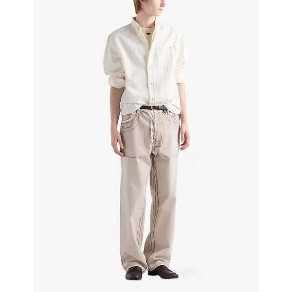 Prada Chambray Cotton-linen Shirt