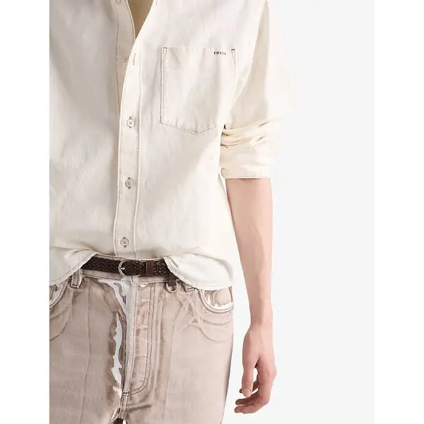 Prada Chambray Cotton-linen Shirt