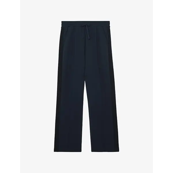 REISS Bella Side Stripe Stretch-jersey Jogging Bottoms