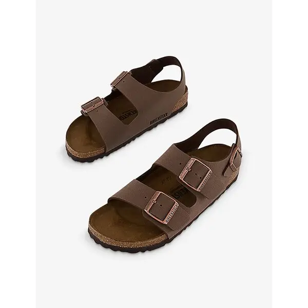 BIRKENSTOCK Milano Buckle-embellished Faux-leather Sandals - Mocha