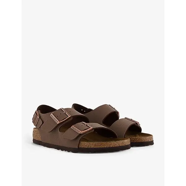 BIRKENSTOCK Milano Buckle-embellished Faux-leather Sandals - Mocha