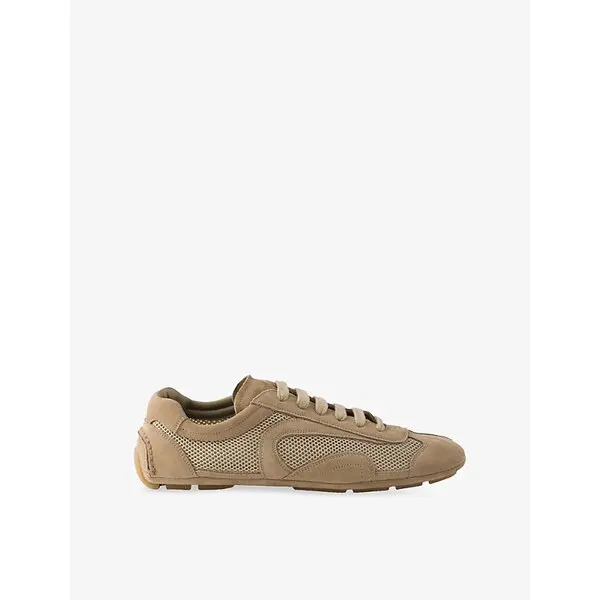 Prada Montecarlo Re-edition 2005 Suede And Mesh Trainers - Neutral