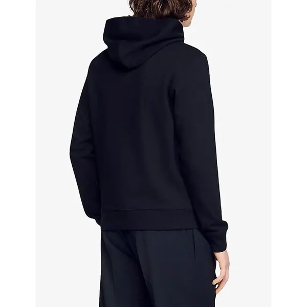 Sandro Logo-embossed Cotton Hoodie - Black