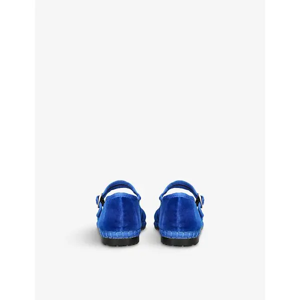 FLABELUS Single-strap Cotton Mary Jane Flats - Blue
