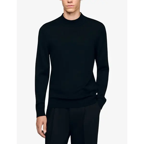 Sandro Turtleneck Wool Jumper - Black