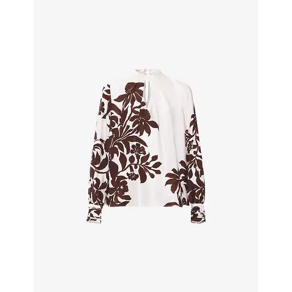 PHASE EIGHT Hattie Floral-print Satin Blouse