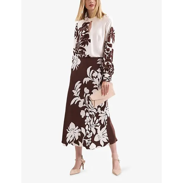 PHASE EIGHT Hattie Floral-print Satin Blouse