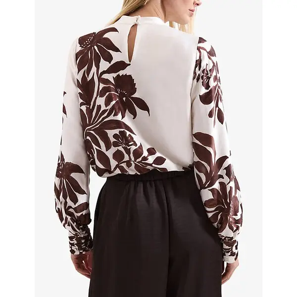 PHASE EIGHT Hattie Floral-print Satin Blouse