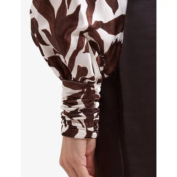 PHASE EIGHT Hattie Floral-print Satin Blouse