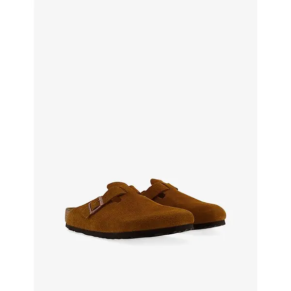 BIRKENSTOCK Boston Logo-embossed Suede Clogs - Mink