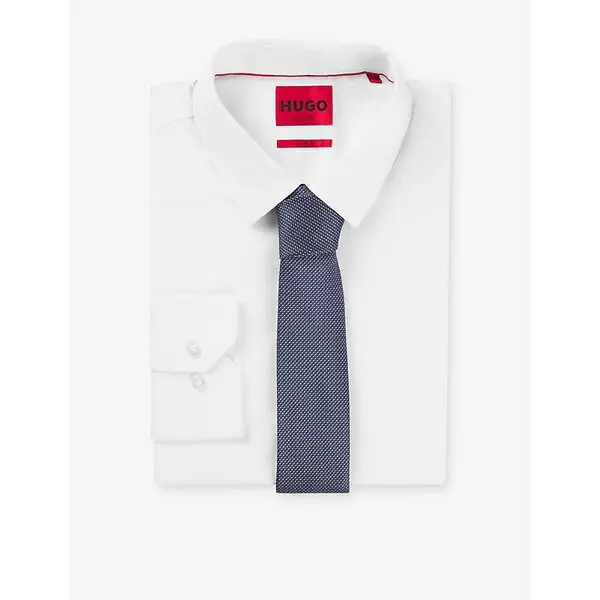 Hugo Geometric-pattern Jacquard Silk Tie