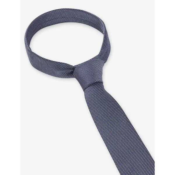 Hugo Geometric-pattern Jacquard Silk Tie