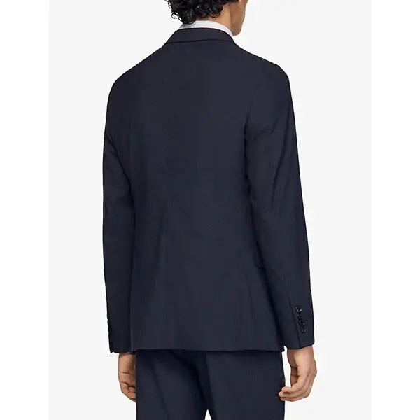 Sandro Lapel-collar Slim-fit Stretch Wool-blend Blazer