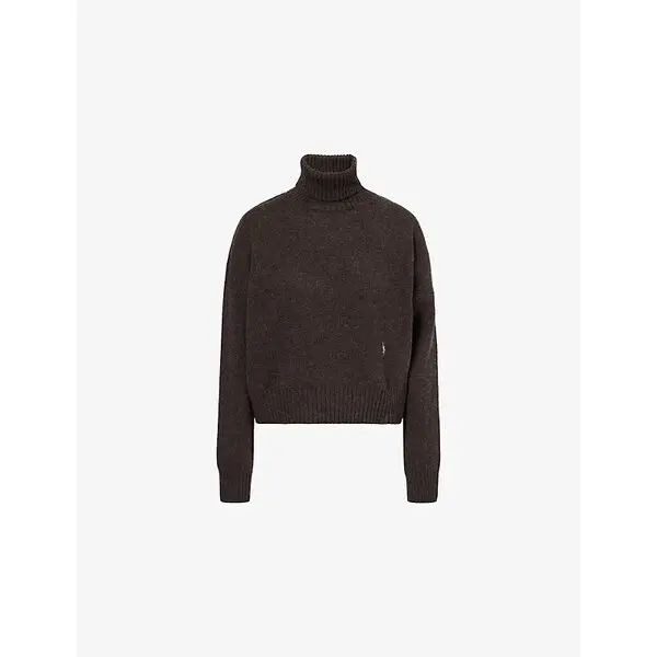 Sporty & Rich Logo-embroidered Turtleneck Wool Jumper