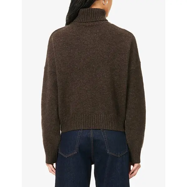 Sporty & Rich Logo-embroidered Turtleneck Wool Jumper