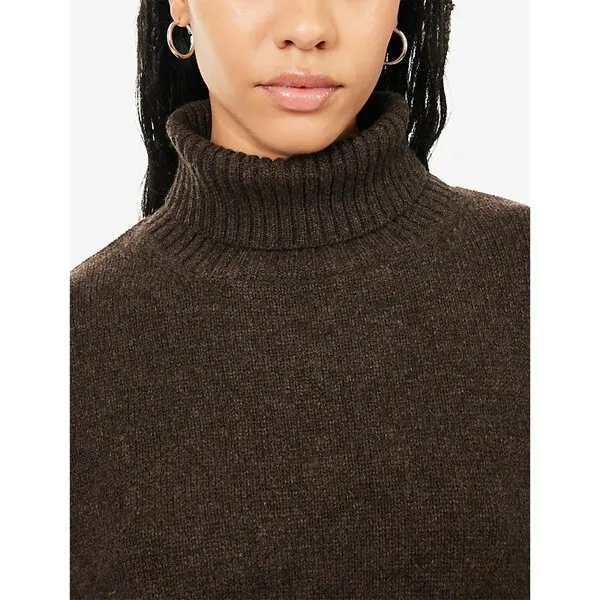 Sporty & Rich Logo-embroidered Turtleneck Wool Jumper