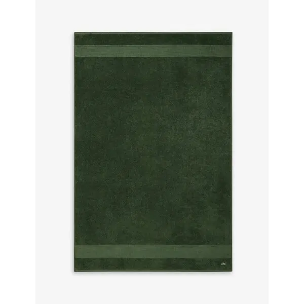 Lacoste Le Croco Logo-embroidered Cotton 100cm X 150cm - Vert