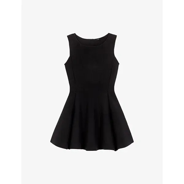 Maje Bow-embellished Knitted Mini Dress - Black