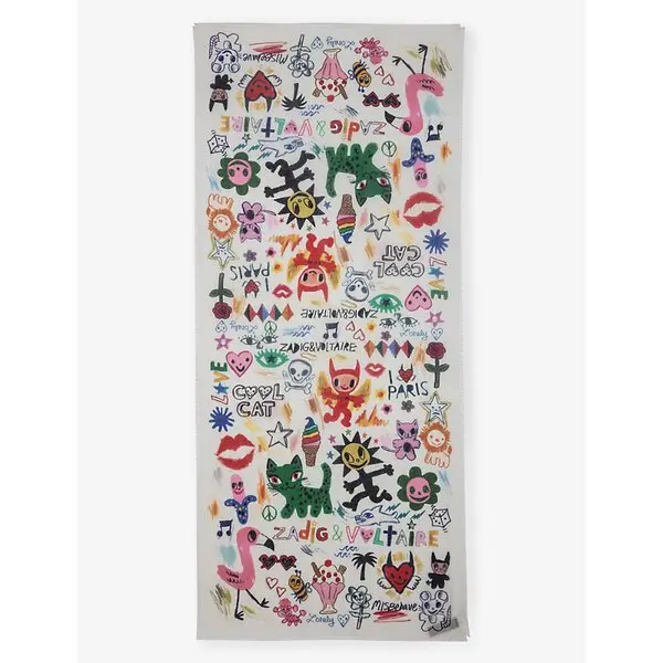 Zadig&Voltaire Delta Graphic-print Cotton Scarf - Flash