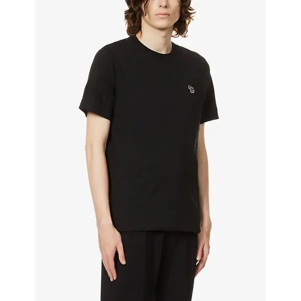 Paul Smith Zebra-embroidered Crewneck Cotton T-shirt - Black