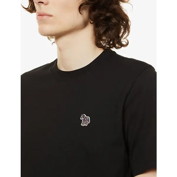 Paul Smith Zebra-embroidered Crewneck Cotton T-shirt - Black