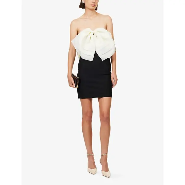 AMY LYNN Oscar Bow-embellishment Knitted Mini Dress - Mono