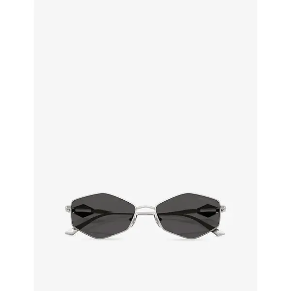 JIMMY CHOO Oval Frame Metal Sunglasses - Silver