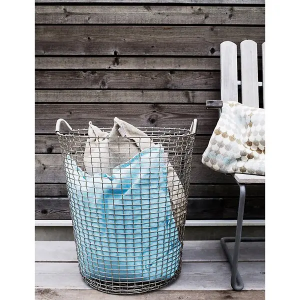 KORBO Classic Woven Metal Storage Basket 52cm