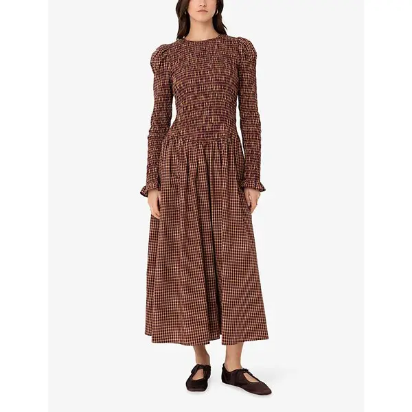AMY LYNN Gingham Print Maxi Dress - Red