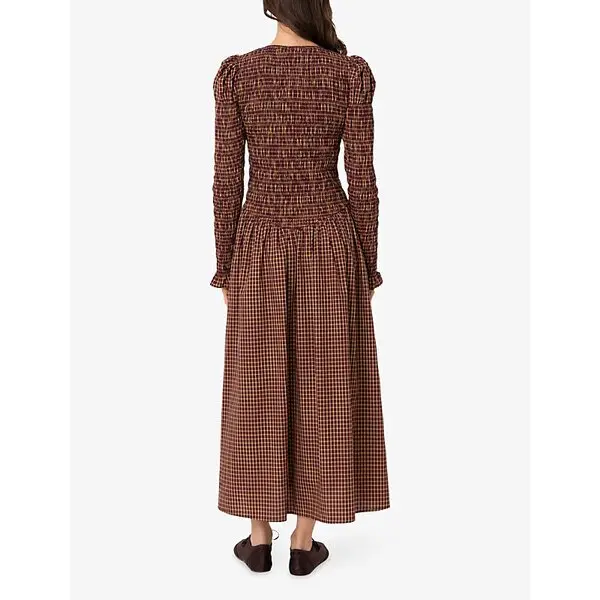 AMY LYNN Gingham Print Maxi Dress - Red