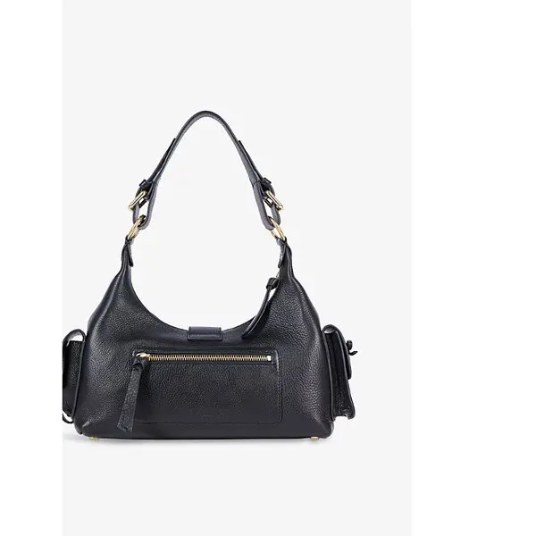 The Kooples Amelia Multi-pocket Leather Shoulder Bag - Black
