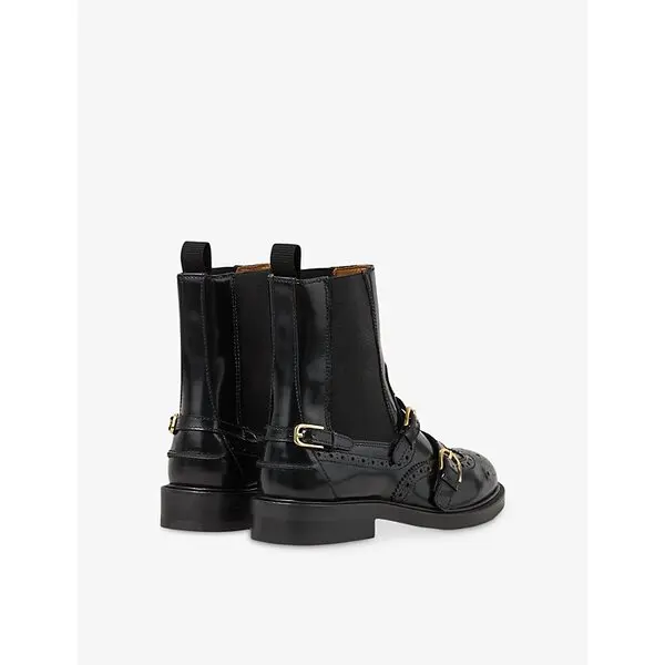 Sandro Buckle-embellished Leather Chelsea Boots