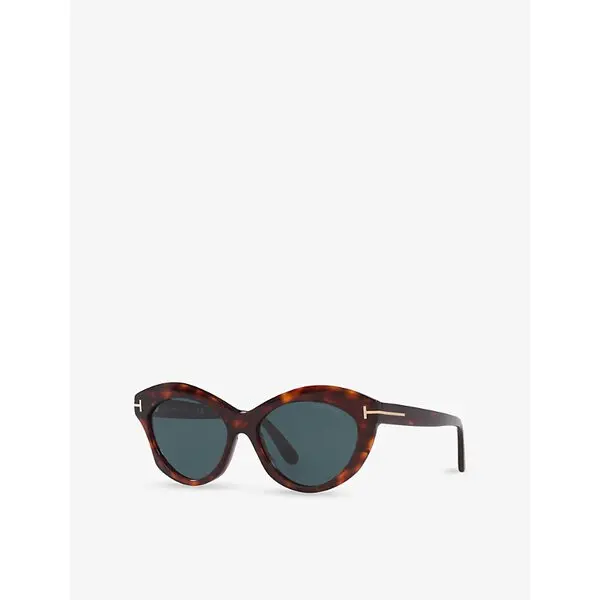 TOM FORD Oval-frame Tortoiseshell Acetate Sunglasses - Red