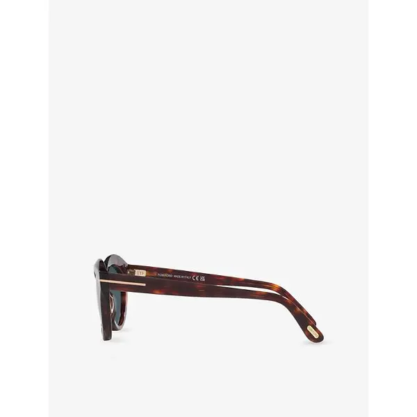 TOM FORD Oval-frame Tortoiseshell Acetate Sunglasses - Red