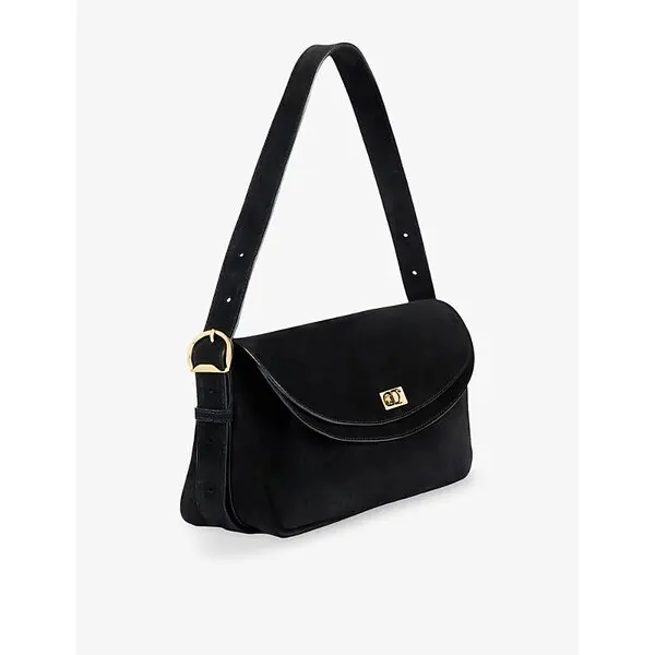 Sandro Le Mambo Suede Shoulder Bag - Black