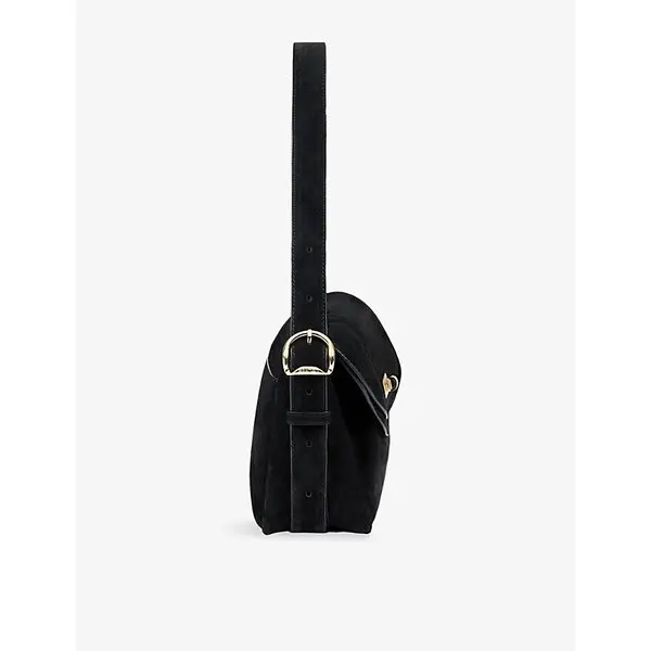 Sandro Le Mambo Suede Shoulder Bag - Black