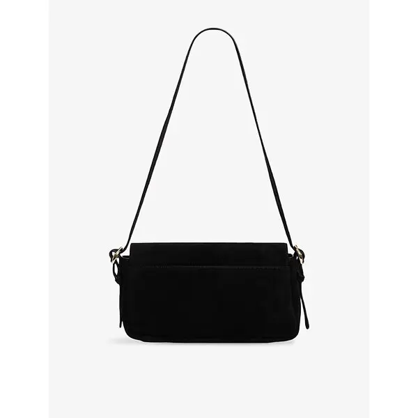 Sandro Le Mambo Suede Shoulder Bag - Black