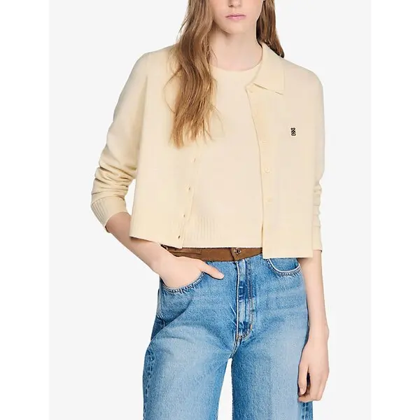 Sandro Fine-knit Wool And Cashmere Cardigan