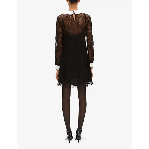 The Kooples Woven Mini Dress With Contrast-collar