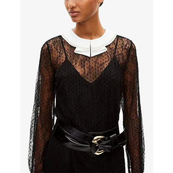 The Kooples Woven Mini Dress With Contrast-collar