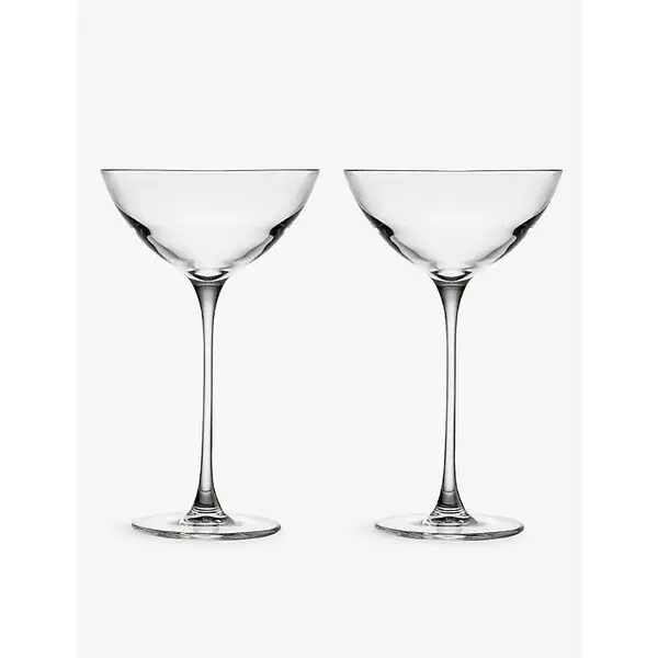 NUDE Savage Crystal Coupetini Glasses Set Of Two - Clear