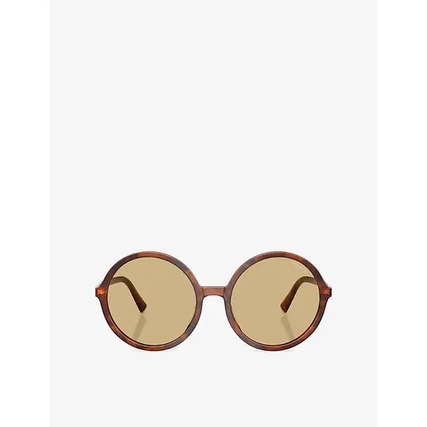 Miu Miu Round-frame Acetate Sunglasses - Brown