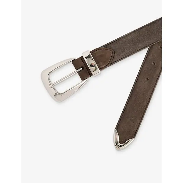 Khaite Benny Suede Belt - Ebano