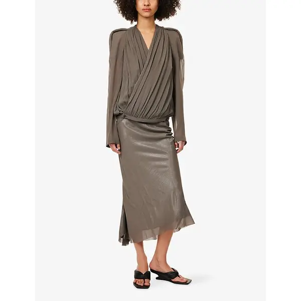 Rick Owens Maria Wrap Silk Blouse