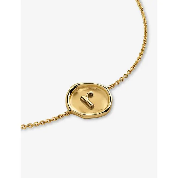 Monica Vinader 18ct Yellow Vermeil 'r' Initial Bracelet - Gold