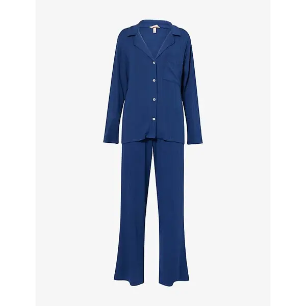 Eberjey Gisele Ribbed Stretch-woven Pyjama Set - Navy