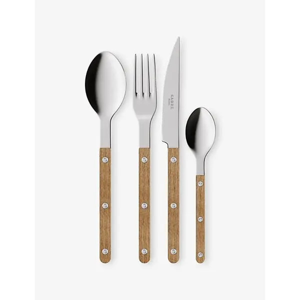 SABRE Bistrot Stainless-steel Cutlery Set Of 24 - Teak