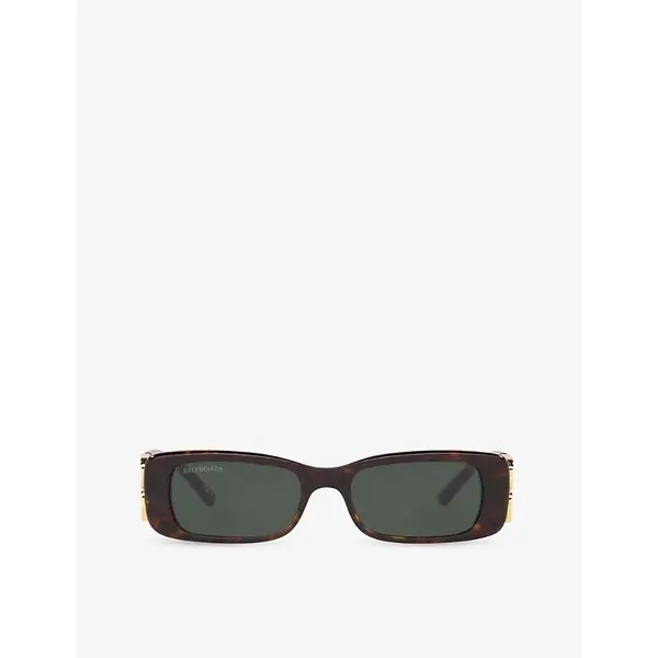 Balenciaga Bb0096s Tortoiseshell Square Sunglasses - Brown