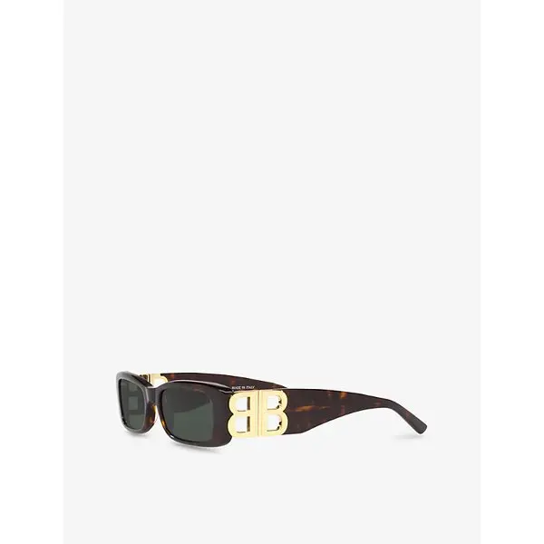 Balenciaga Bb0096s Tortoiseshell Square Sunglasses - Brown