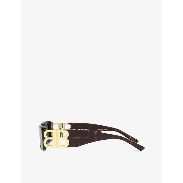 Balenciaga Bb0096s Tortoiseshell Square Sunglasses - Brown